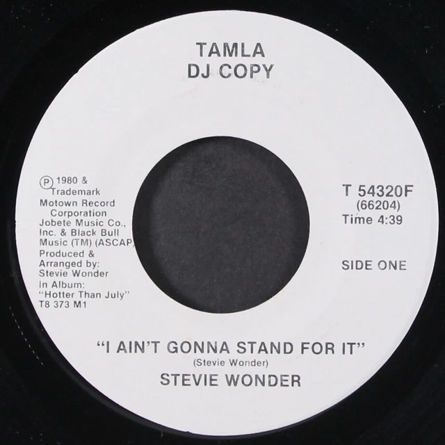 STEVIE WONDER : i ain't gonna stand for it / knocks me off my feetes ...