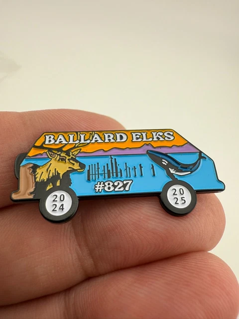 2024 - 2025 Ballard WA Elks Lodge #827 Bus Pin with Elk and Whale $27. ...