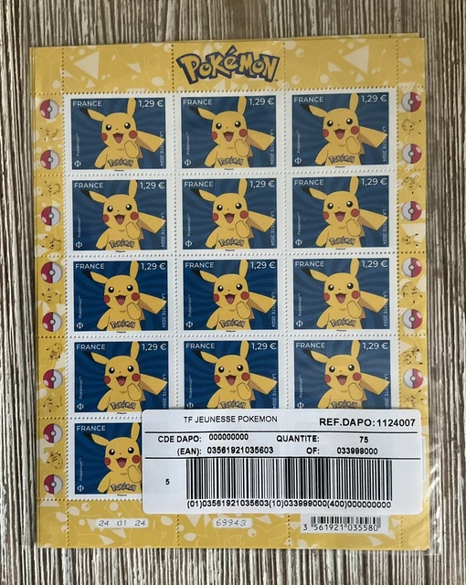 POKEMON 75 TIMBRES Officiel Pikachu Laposte promo collector édition ...