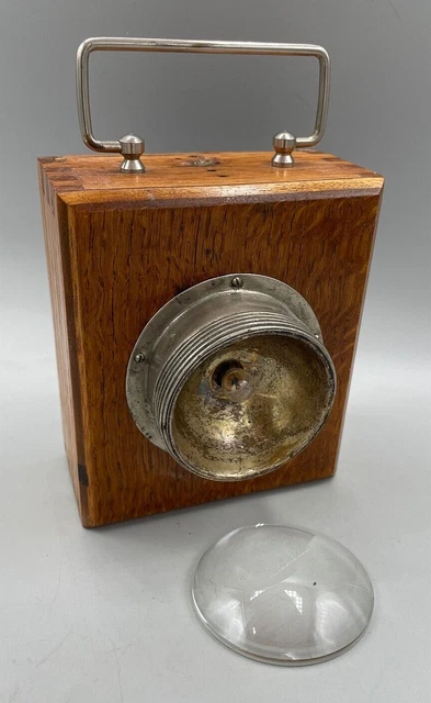 ANTIQUE RARE Early WW1 Field Gear Bullseye Torch in Wooden Case £19.99 ...