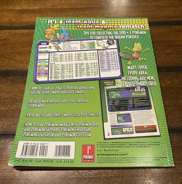 POKEMON EMERALD VERSION for Game Boy Advance GBA - Small Strategy Guide ...