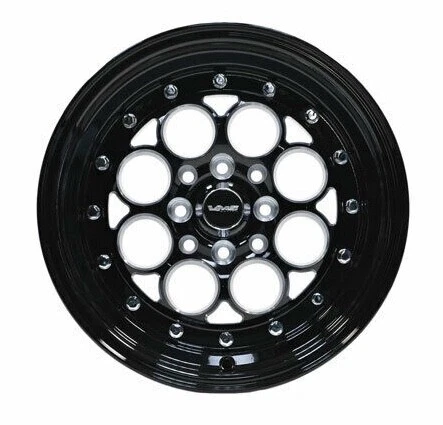 VMS RACING REVOLVER Black Lip Chrome Rivets Drag Rim Wheel 15x8 4X114.3 ...
