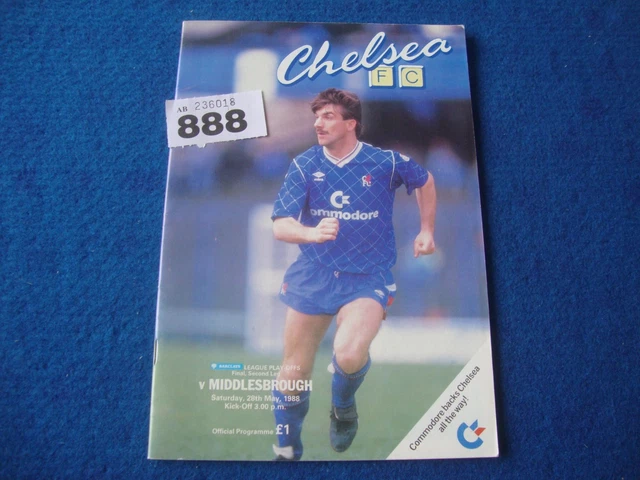 (888) CHELSEA Football Club V Middlebrough May 1988 Semi-Final ...
