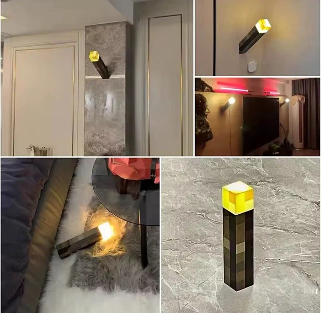 MINECRAFT GAME TORCH Lamp Led Night Light Home Decors USB Rechargeable ...