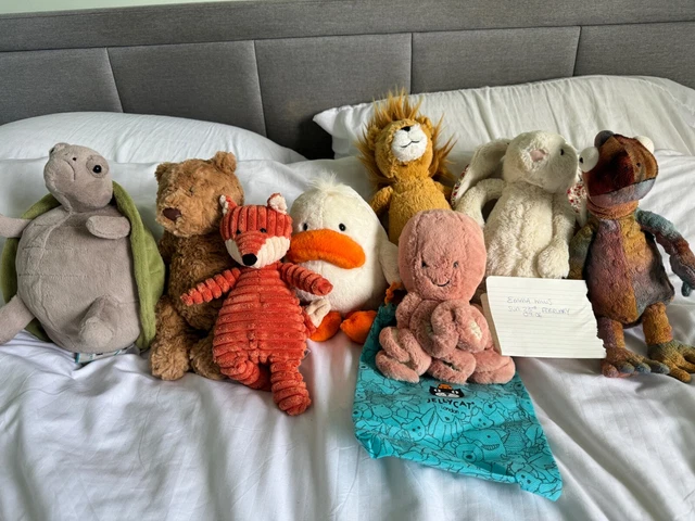 JELLYCAT SOFT TOY bundle, 12 jellycat plushies some retired and new ...