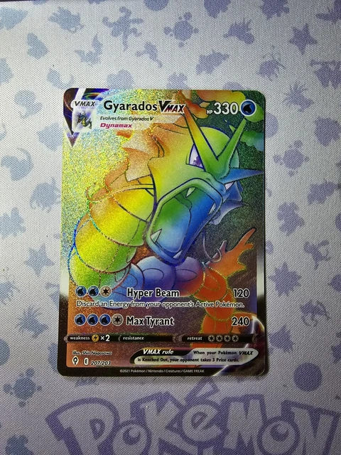 GYARADOS VMAX 207/203 Evolving Skies Rainbow Hyper Rare Pokemon TCG ...