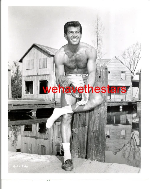 VINTAGE GEORGE NADER BEEFCAKE HAIRY CHEST SWIMSUIT 50s Publicity ...