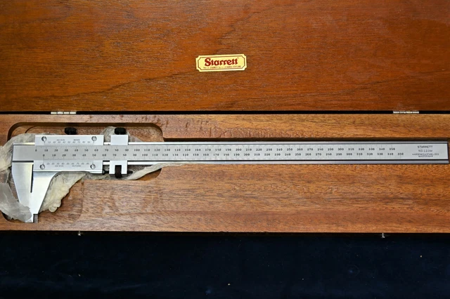 NEW STARRETT 123M-300 Master Vernier Caliper 300mm in Wooden case. £400 ...