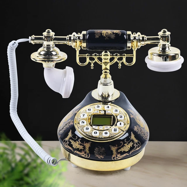 RETRO DESK TELEPHONE Vintage Antique European Style Dial Handset ...