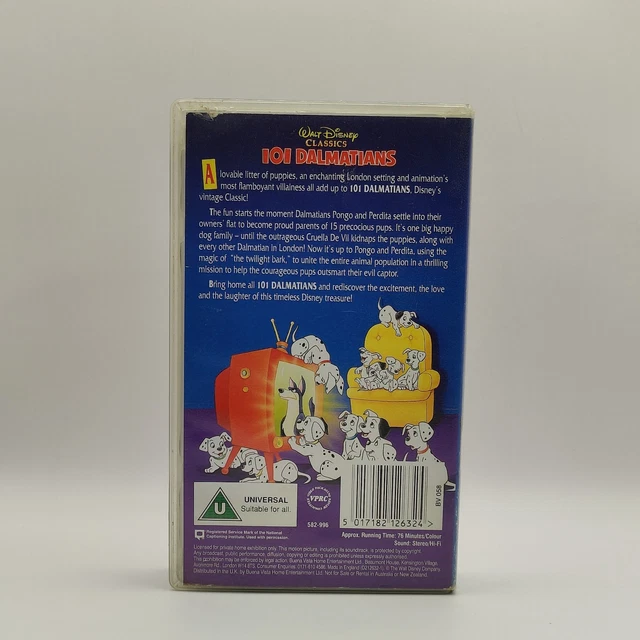 DISNEY 101 DALMATIANS VHS PAL | Walt Disney Classics | Original Video ...