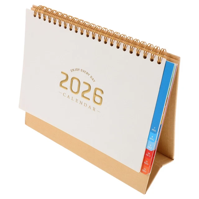 TISCHKALENDER: AUGUST 2025 – Dezember 2026. Stehender Tischkalender mit ...