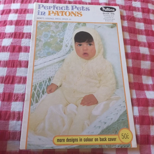 PATONS 416 VINTAGE Knitting And Crochet Pattern Book Baby Babies 4ply ...