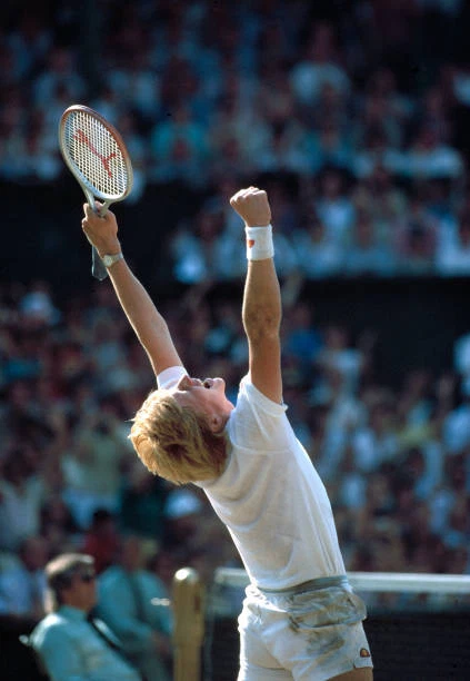 BORIS BECKER OF West Germany celebrates winning the men's singles - Old ...