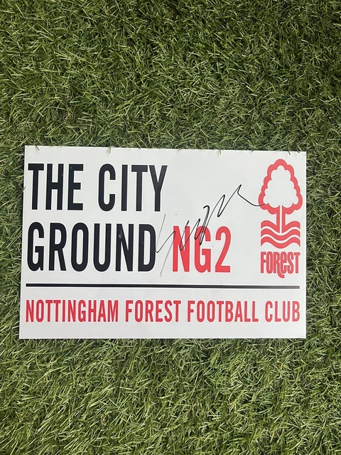 GUSTAVO SCARPA FIRMATA Nottingham Forest Stadium Cartello Stradale ...