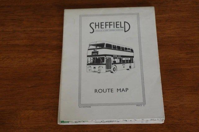 1970? SHEFFIELD JOINT Transport Folding Bus Route Map Ref 46Mm £3.00 ...