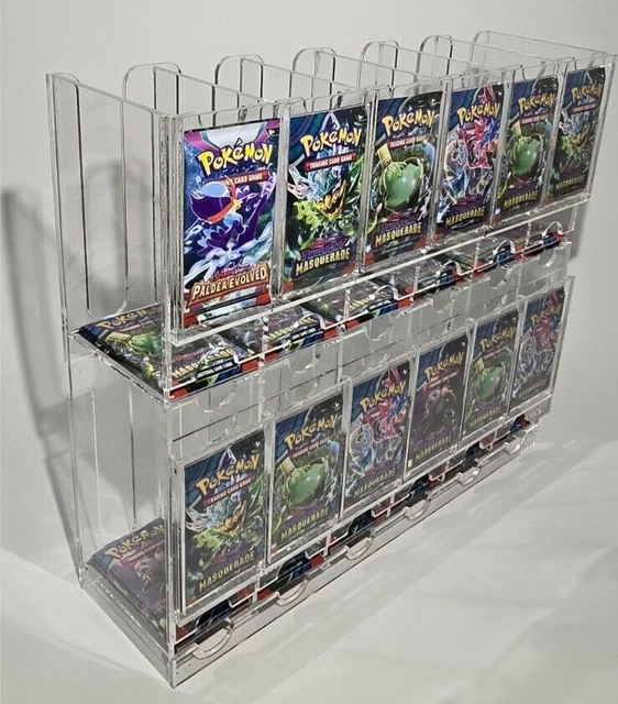 ACRYLIC BOOSTER PACK Dispenser TCG Packs (2 Row, 12 Slots) 3/16" Thick ...