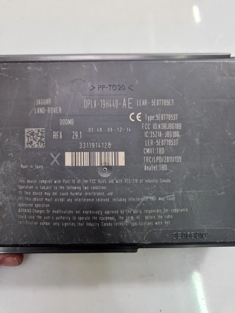JAGUAR LAND ROVER Keyless Entry Module DPLA-19H440-AE OEM L8 £71.99 ...