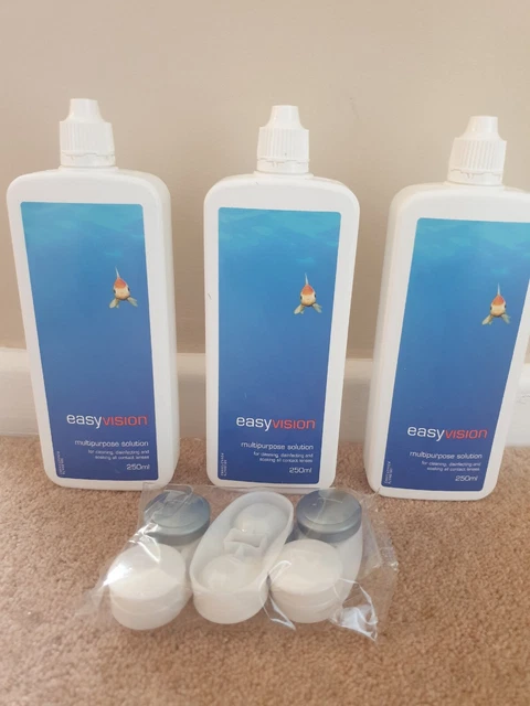 EASY VISION MULTI Purpose Contact Lens Solution 3x250ml Sealed With 3 ...