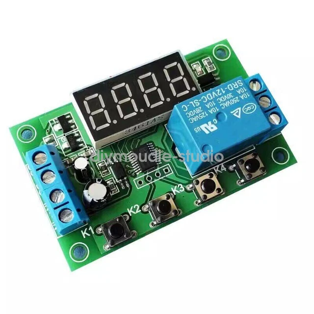 12V DISPLAY LED Timer Relay Programmable Board Buzzer Button Module ...