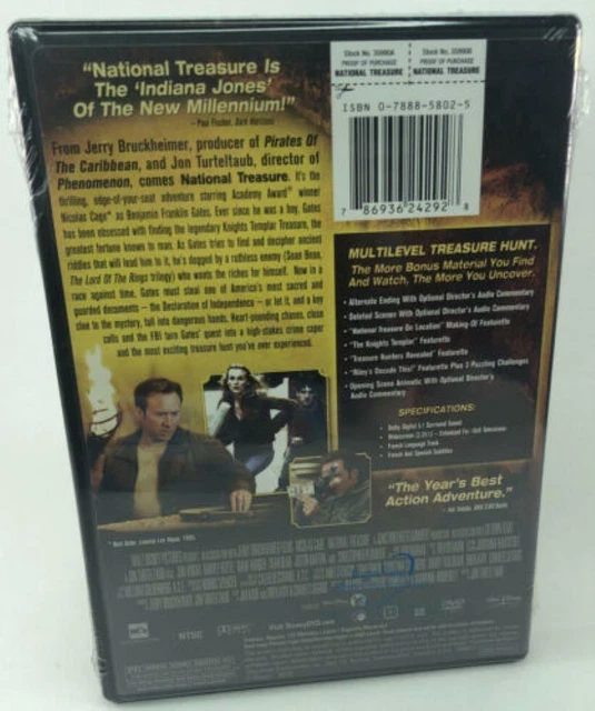 NATIONAL TREASURE DVD Action Justin Bartha Quality Guaranteed Amazing Value EUR 3,59 - PicClick IT