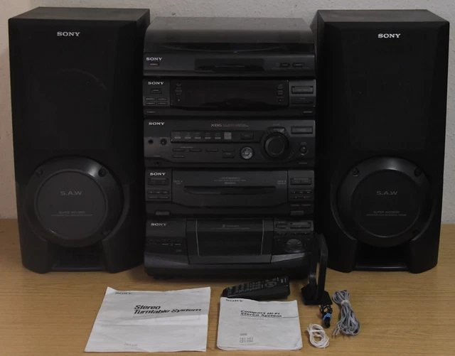 SONY LBT-XB6 STEREO System: Booklets, Aerials, Remote, Mic Level Knob ...