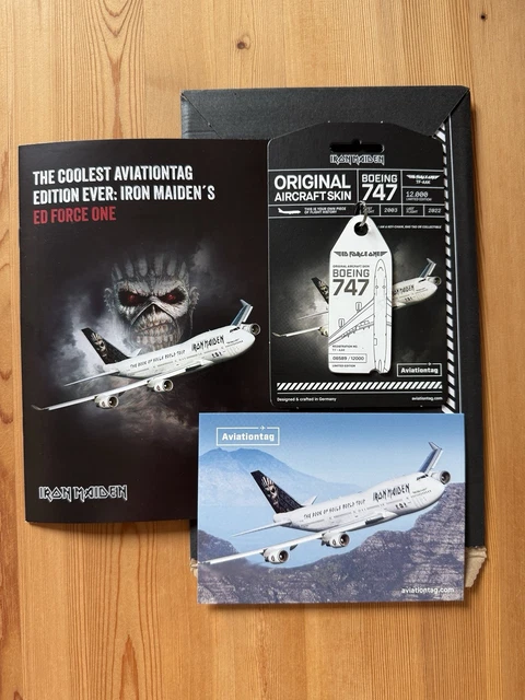 AVIATIONTAG IRON MAIDEN Boeing 747 White (Rivet hole) - Ed Force One ...