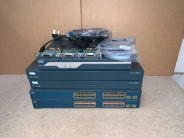 CISCO CCNA CCNP Home Lab Kit 1841 Router 3560 Switch Wic Cards Dte Dce ...