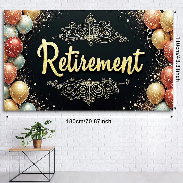 RETIREMENT PARTY DECORATIONS, Extra Large Fabric Retire Sign Banner ...