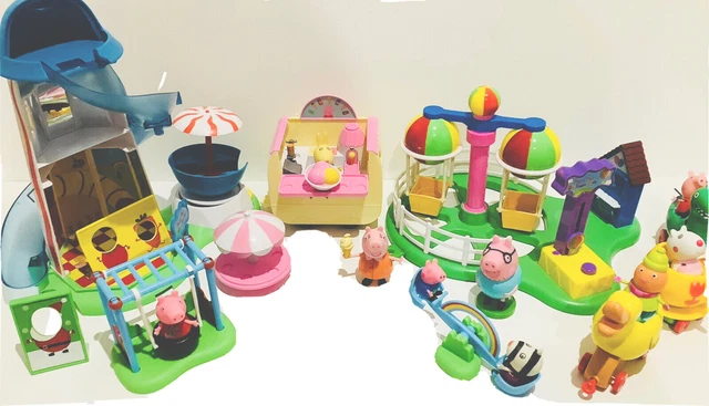 PEPPA PIG FAIRGROUND Train Helter Balloon Ride Park Figures Toy Play ...