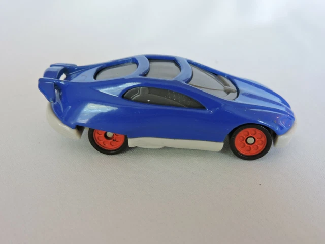 HOT WHEELS BLUE Toy Car Red Tires 1999 Mattel Race Car McDonalds Happy ...