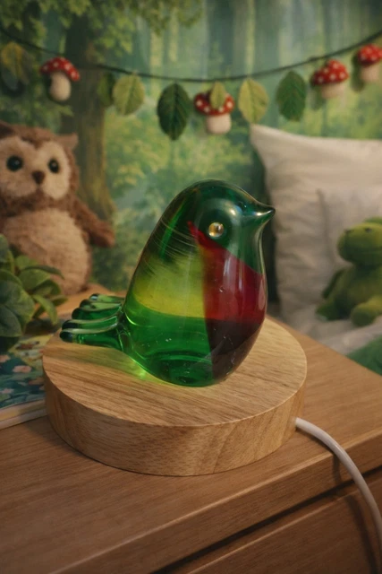ONE-OF-A-KIND RESIN BIRD Night Light – Multicolour Accent Lamp, With ...