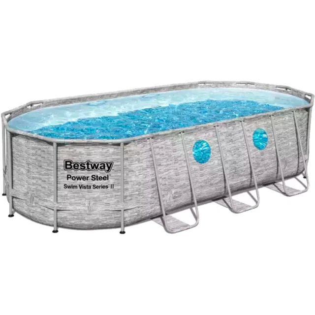 BESTWAY POWER STEEL Swim Vista Oval Frame Pool-Set, 549 x 274 x 122cm ...