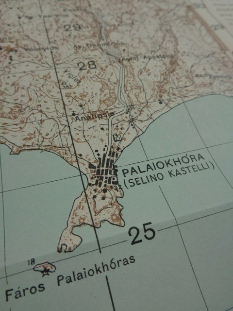 WW2 BRITISH INFANTRY map of CRETE entitled "PALAIOKHORA" - Scale 1: ...