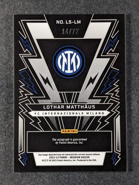 2022-23 PANINI OBSIDIAN LOTHAR MATTHAUS /77 Auto Lightning Strike Inter ...