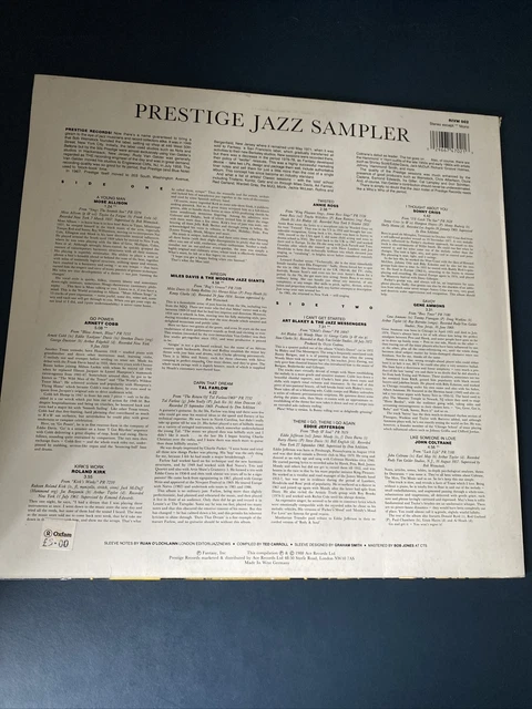 PRESTIGE JAZZ SAMPLER Album LP John Coltrane Miles Davis Etc Record ...