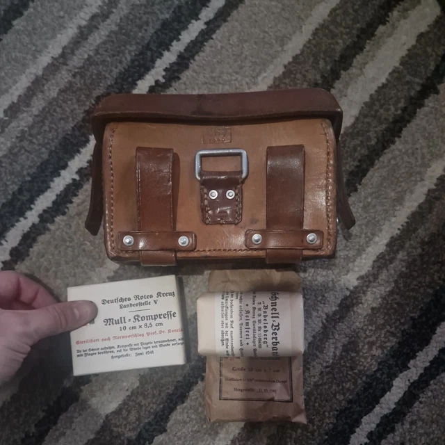 WW2 GERMAN MEDIC'S 1940-Dated Leather Bandages Pouch £55.00 - PicClick UK