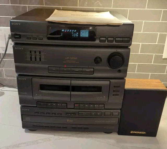 VINTAGE SONY LBT-G2000 Stereo 5 disc CD Player Dual Tape Deck, Am/FM ...