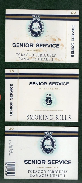OLD EMPTY CIGARETTE packets 3 different varieties health warnings #296 ...