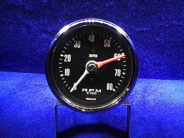 CLASSIC MINI SMITHS REV COUNTER, TACHOMETER BLACK FACE 0-8000rmp £175. ...