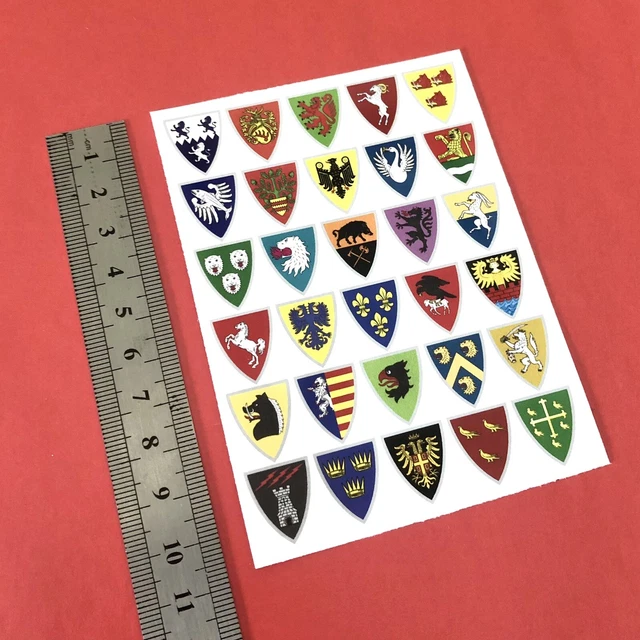 BRITAINS DEETAIL MEDIEVAL Knight Shield Stickers x30 Custom Designs ...