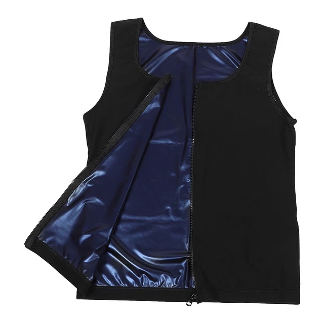 SAUNA SWEAT VEST Men'S Waist Trainer Sauna Suit Shirt Workout Tank Top ...