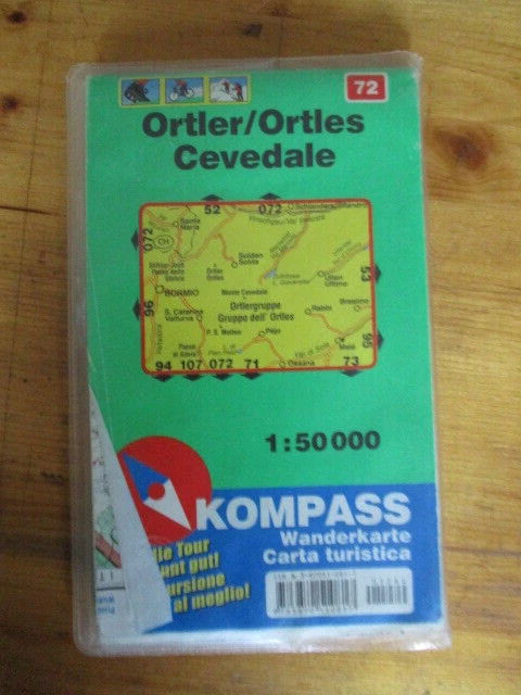 KOMPASS LANDKARTE WANDERKARTE 72 Ortler / Ortles Cevedale Mit ...