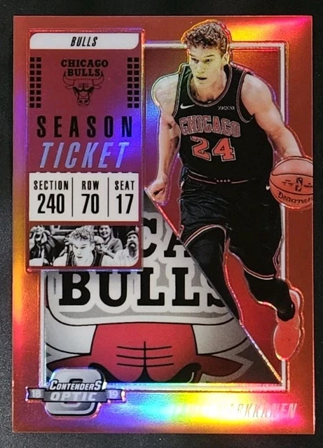 LAURI MARKKANEN 2018-19 Contenders Optic RED PRIZM Parallel Insert Card ...