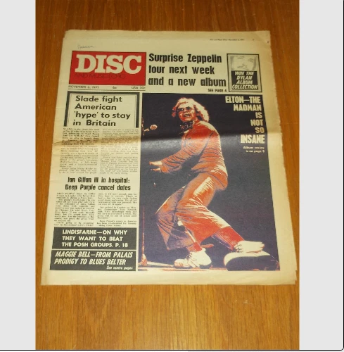 DISC AND MUSIC Echo November 6 1971 Slade Led Zeppelin Elton John ...