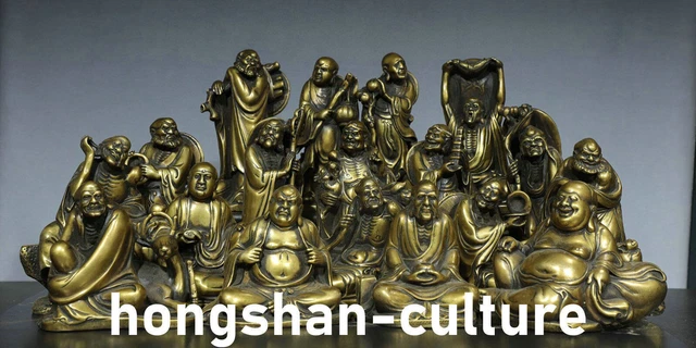 BOUDDHISME CUIVRE 18 Arhat Damo Bodhidharma Dharma Bouddha Statue Ensemble EUR 1.776,00 ...