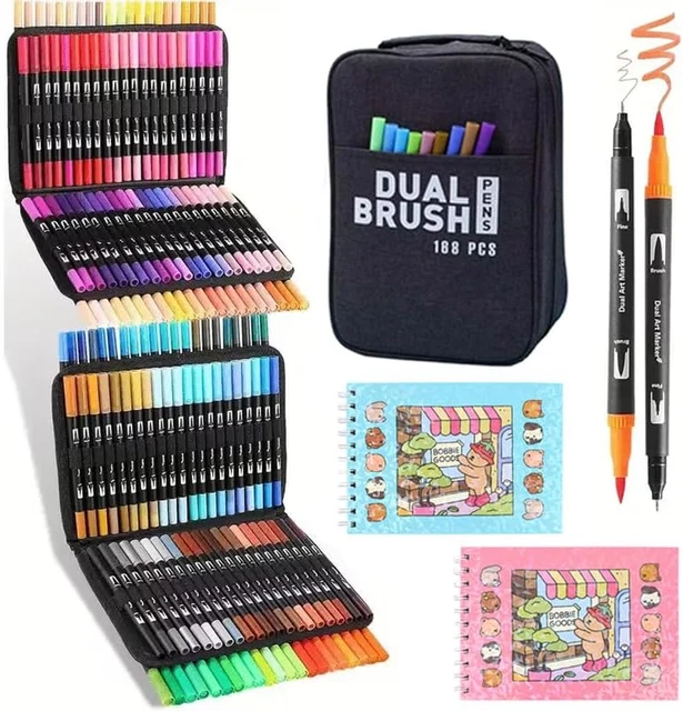 168 COLOR CHISEL and Fine Dual Head Marker Set, Set, 2 Seconds Quick ...