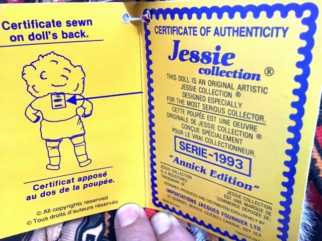 ORIGINAL JESSIE COLLECTION Doll Annick Edition 1993 with Certificate ...