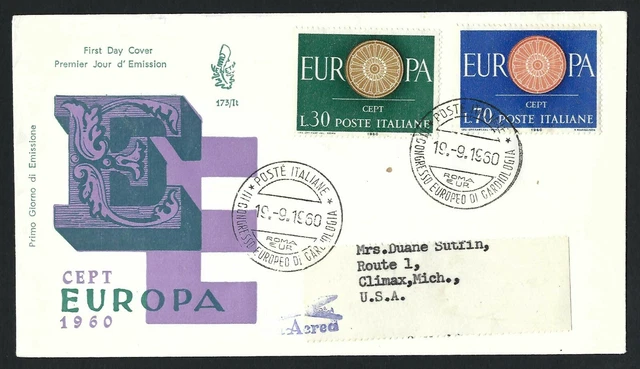FDC VENETIA 173/IT, Europa. 5° Serie, posta aerea estera EUR 5,50 ...