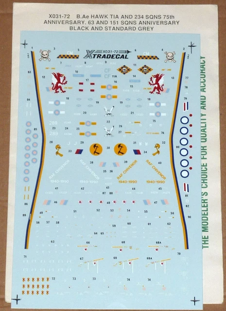 XTRADECAL DECALS X031-72 BAe Hawk T.1 decal in 1:72 Scale £8.00 ...