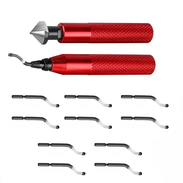 DEBURRING TOOL COUNTERSINK Hand Reamer with 10PC Extra Blades Kit for ...